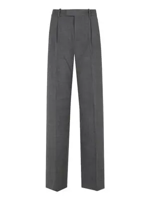 SELF-PORTRAIT Pleated Straight-leg Trousers - Grey
