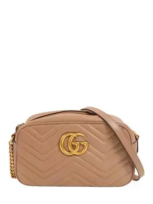 Gucci Small Gg Marmont Calf Leather Shoulder Bag - Brown
