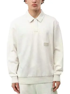 BOSS Logo-patch Polo-collar Sweater - Neutrals