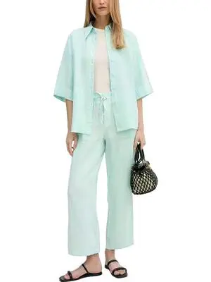 MARC AUREL Drawstring Wide-leg Trousers - Blue