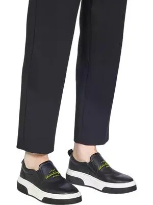 SALVATORE FERRAGAMO Logo-print Leather Sneakers