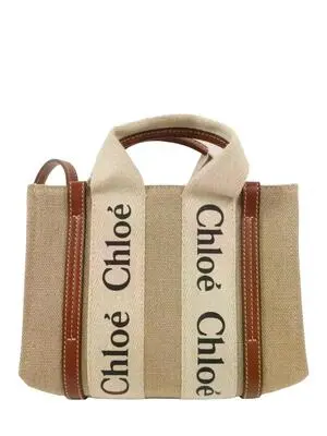 Chloé Mini Woody Canvas Tote Bag - Brown