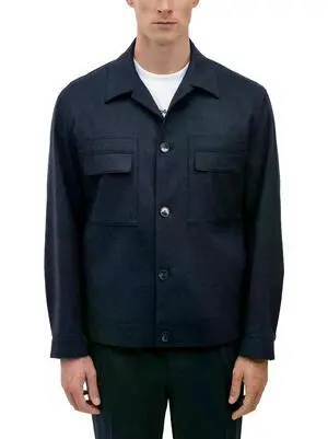 Hugo Button-up Patch-pocket Overshirt - Blue