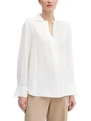 MARC AUREL V-neck Long-sleeve Blouse - White
