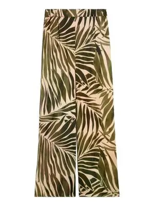 PENNYBLACK Leaf-print Wide-leg Trousers - Neutrals