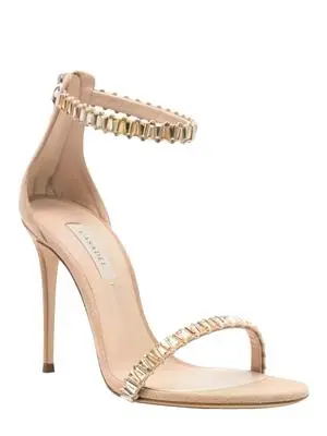 Casadei Crystal-embellished Suede Sandals - Neutrals