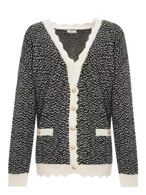 FRACOMINA Scallop-edge Knit Cardigan - Black