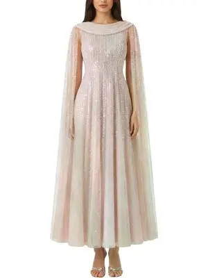 NEEDLE & THREAD Moonlight Sequin-embellished Gown - Neutrals