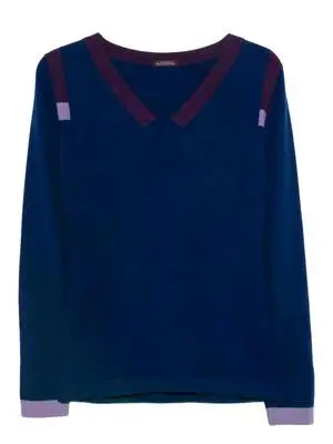 BALLANTYNE 2000s V-neck Cashmere Sweater - Blue