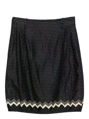VERSACE 1990s Polka-dot Zigzag-print Mini Skirt