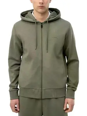 BOSS Logo-print Zip-up Hoodie - Green