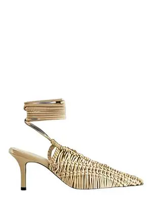 Patrizia Pepe Tie-fastening Leather Pumps - Neutrals
