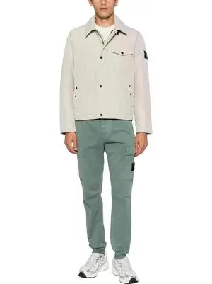 Stone Island Logo-patch Button-up Jacket - Neutrals