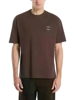 SAMSOE SAMSOE Joel Logo-print T-shirt Brown
