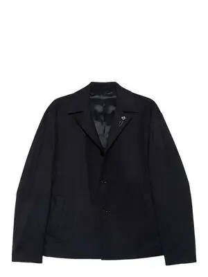 LARDINI Notched-lapel Single-breasted Blazer - Blue