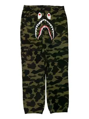 A BATHING APE Shark Camouflage-print Track Pants - Green