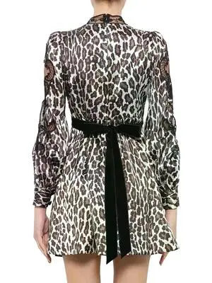 MARC JACOBS Leopard-print Lace-panel Minidress
