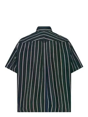 Mihara Yasuhiro Stripe-print Short-sleeve Shirt - Black