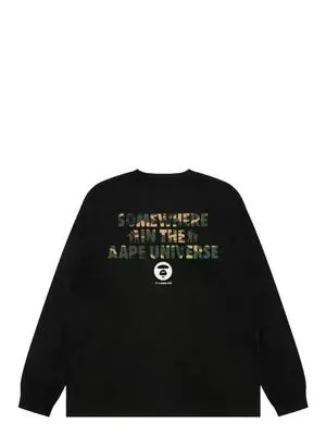 AAPE BY *A BATHING APE Camouflage-print Logo-print T-shirt - Black