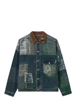 MUSIUM DIV. Patchwork Denim Jacket - Blue