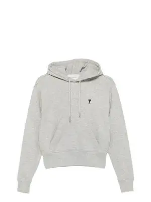 AMI Paris Ami De Coeur Logo Hoodie Grey