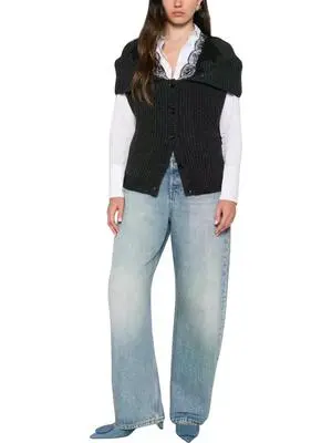 Liviana Conti Lace-trim Cardigan - Grey