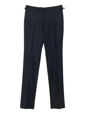 TOM FORD Shelton Check-pattern Trousers - Blue