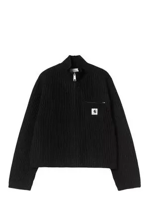 Carhartt Work In Progress Detroit Ribbed-knit Half-zip Sweater - Black