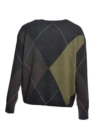 JCSOPHIE Argyle V-neck Sweater - Grey