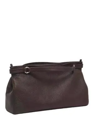 Orciani Midi Grained Leather Tote Bag - Brown