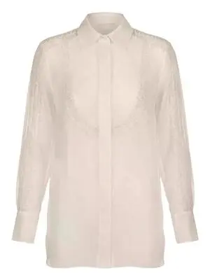 Valentino Garavani Bead-embellished Sheer Shirt - Neutrals