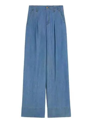 PENNYBLACK Pleated Wide-leg Jeans - Blue