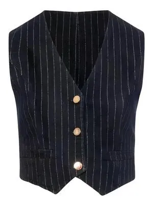 FRACOMINA Pinstripe Denim Waistcoat - Blue