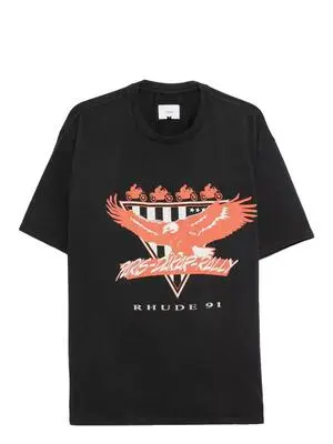 Rhude Stage Racing Graphic-print T-shirt - Black