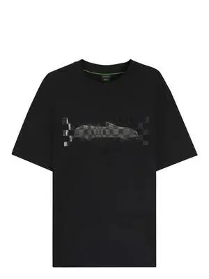 BOSS X Porsche T-shirt With Glossy Artwork - Black
