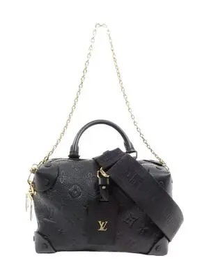 LOUIS VUITTON Petite Malle Souple Empreinte-monogram Shoulder Bag - Black