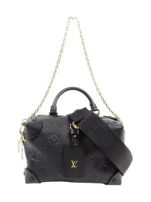 LOUIS VUITTON Petite Malle Souple Empreinte-monogram Shoulder Bag - Black