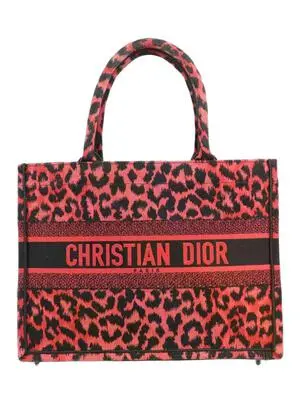 Dior Medium Book Tote Leopard-print Tote Bag Red