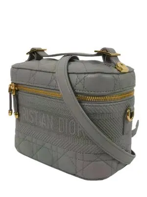 Dior Cannage Vanity Case Tote Bag - Grey