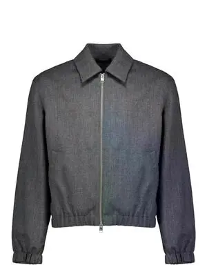 AMI Paris Wool Padded Jacket With De Coeur - Grey