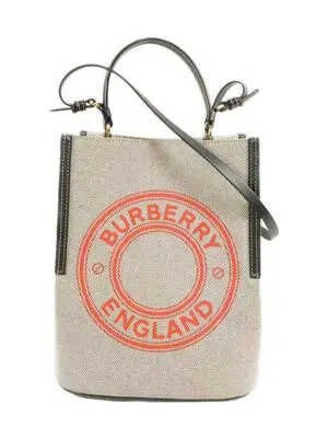 Burberry Small Peggy Logo-print Bucket Bag - Grey
