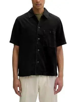 Marc O'polo Short-sleeved Chest-pocket Shirt - Black
