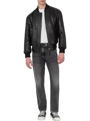 Moschino Logo-plaque Leather Jacket - Black