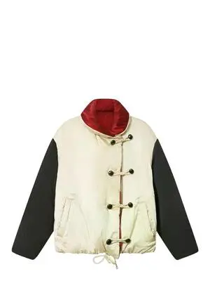 Isabel Marant Étoile Bleza Silk Satin Puffer Jacket - Neutrals