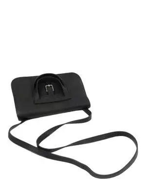 Hermès Halzan Leather Shoulder Bag Black