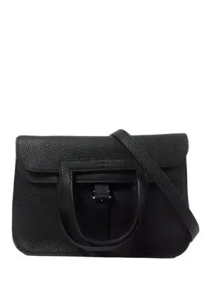 Hermès Halzan Leather Shoulder Bag Black