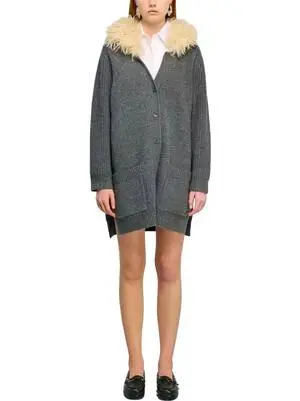 SEMICOUTURE Trudi Ribbed Coat - Grey