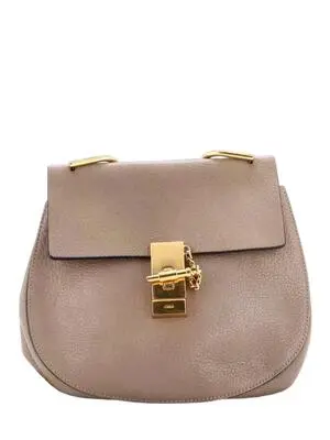 Chloé Drew Leather Small Crossbody Bag - Grey
