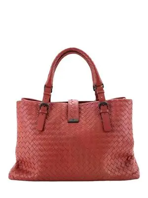 Bottega Veneta Roma Bag Intrecciato Nappa Medium Tote Bag Pink