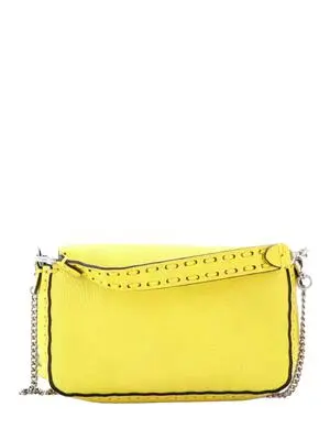Fendi Selleria Baguette Nm Bag Leather Mini Crossbody Bag - Yellow